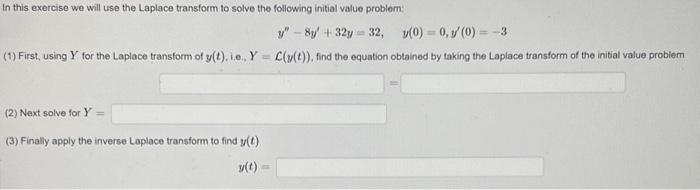Solved In this exercise we will use the Laplace transform to | Chegg.com