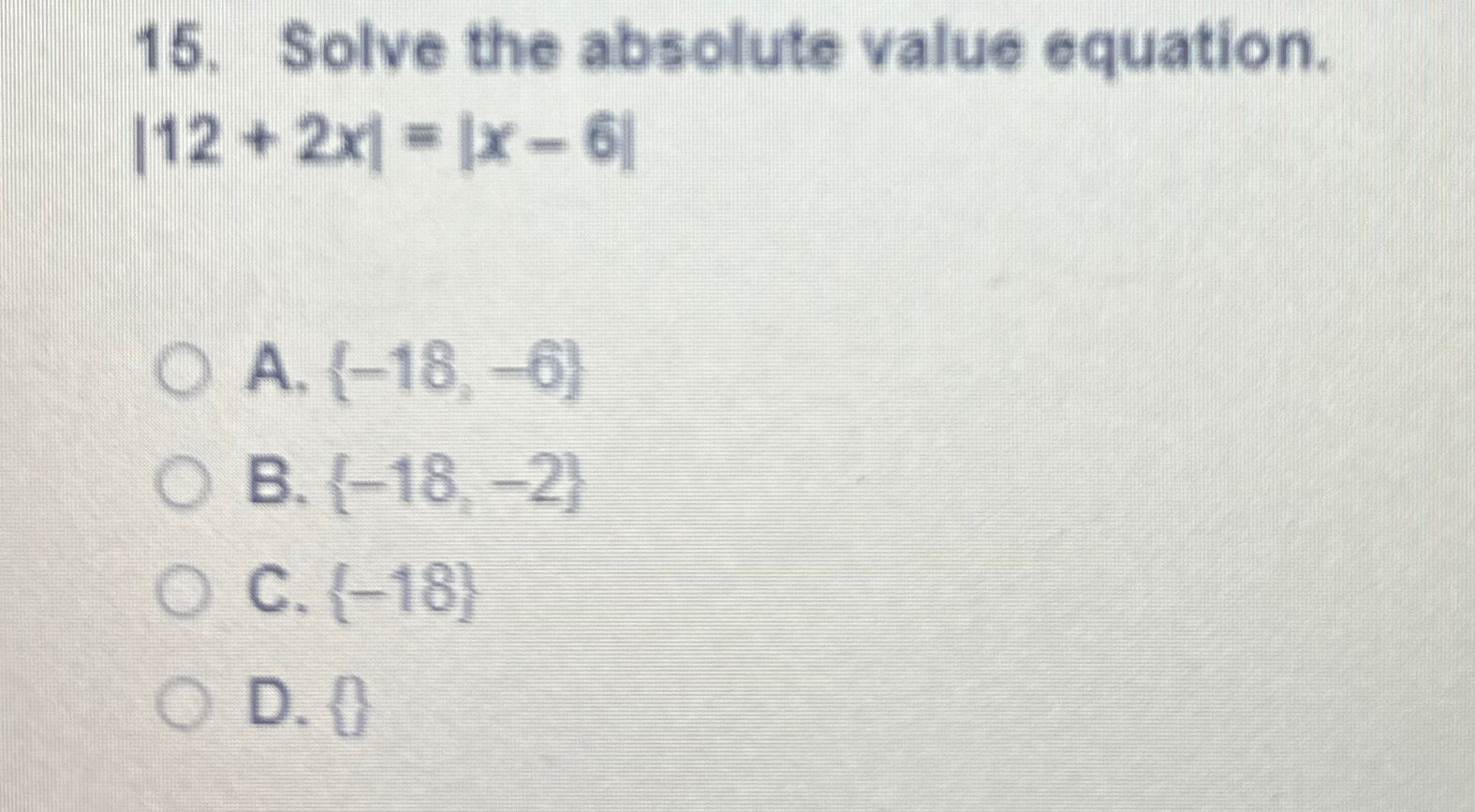 Solved Solve the absolute value | Chegg.com