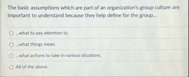 Solved The basic assumptions which are part of an | Chegg.com