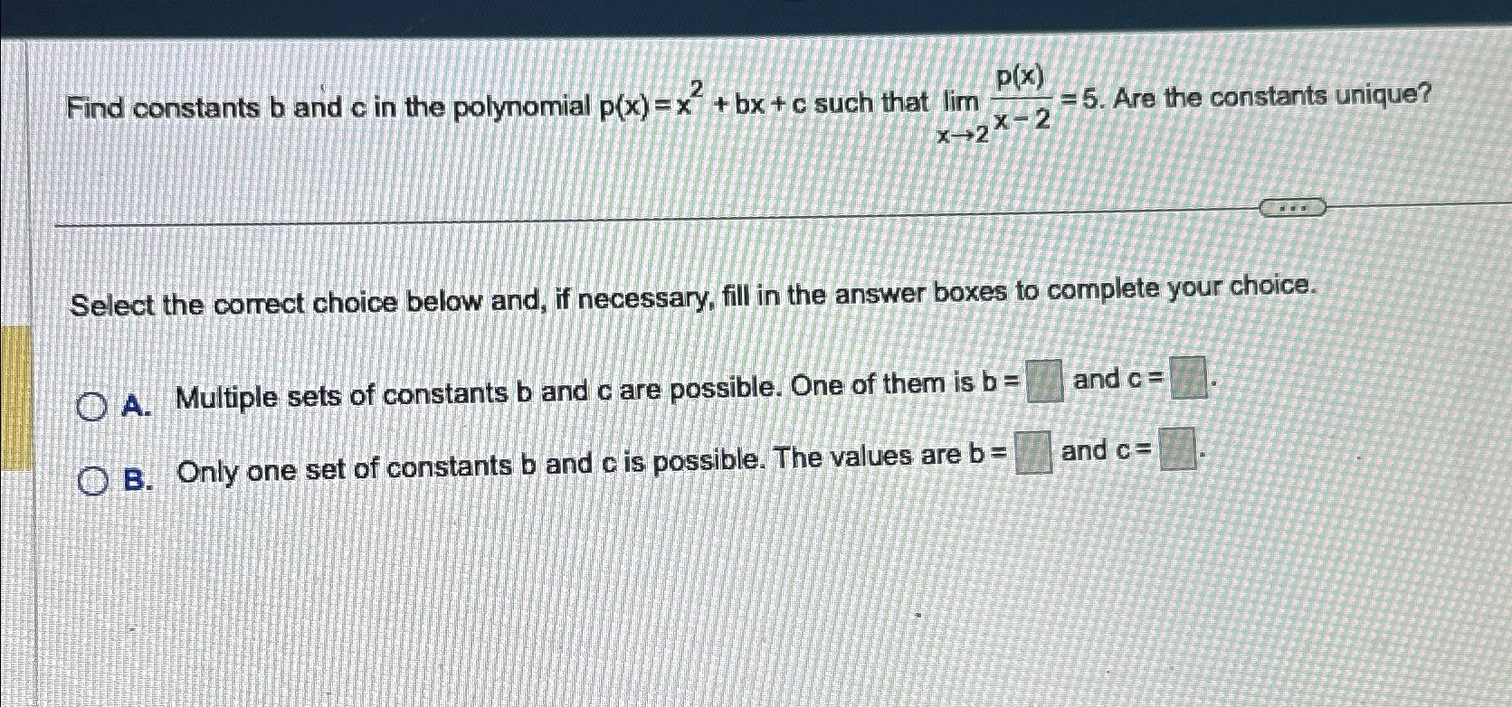 Solved Select the correct choice below and, if necessary, | Chegg.com