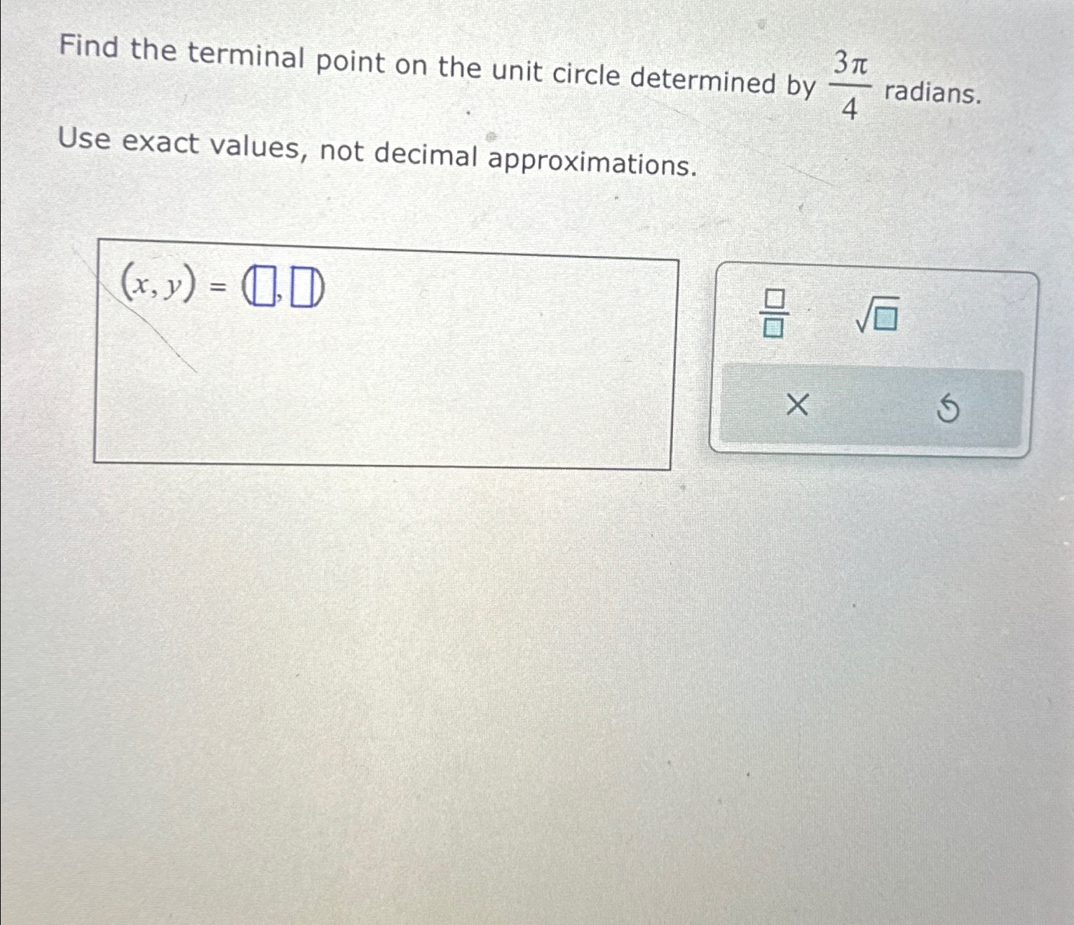 Solved Find the terminal point on the unit circle determined | Chegg.com