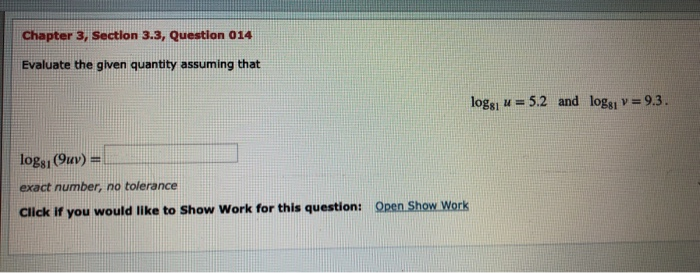 Solved Chapter 3, Section 3.3, Question 014 Evaluate the | Chegg.com