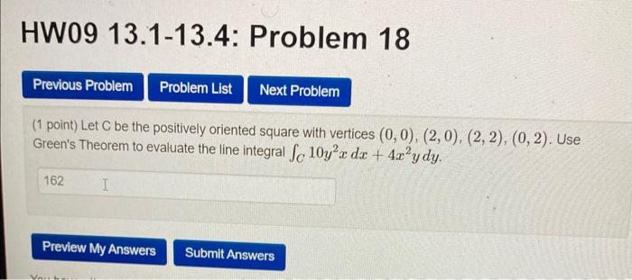 Solved 1 Point Let C Be The Positively Oriented Square 