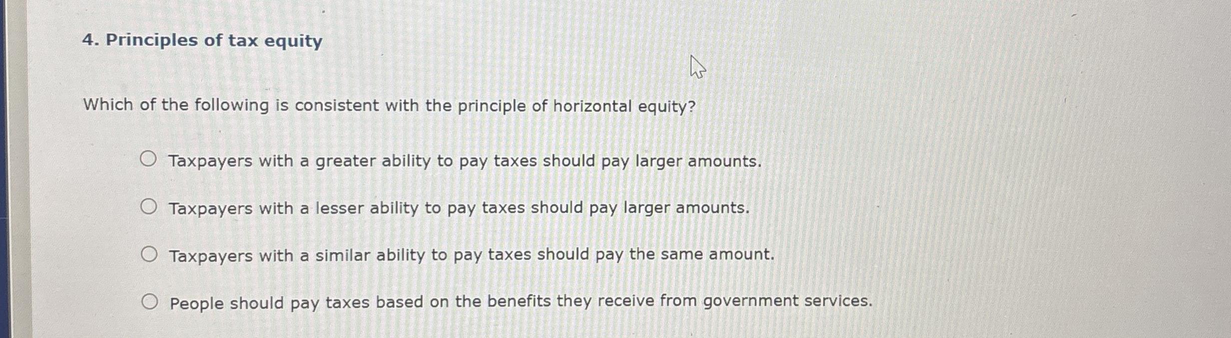 Solved Principles of tax equityWhich of the following is | Chegg.com