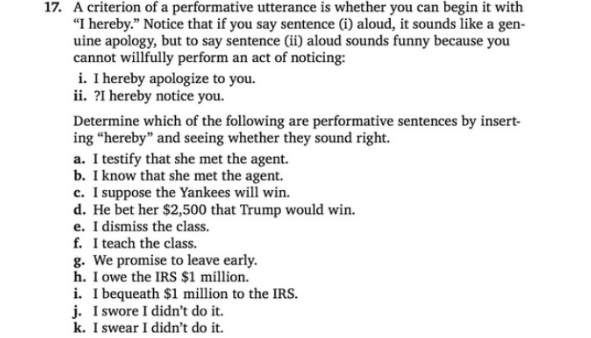 Solved A criterion of a performative utterance is whether | Chegg.com