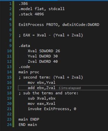 Solved .386 . model flat, stdcall . stack 4096 ExitProcess | Chegg.com