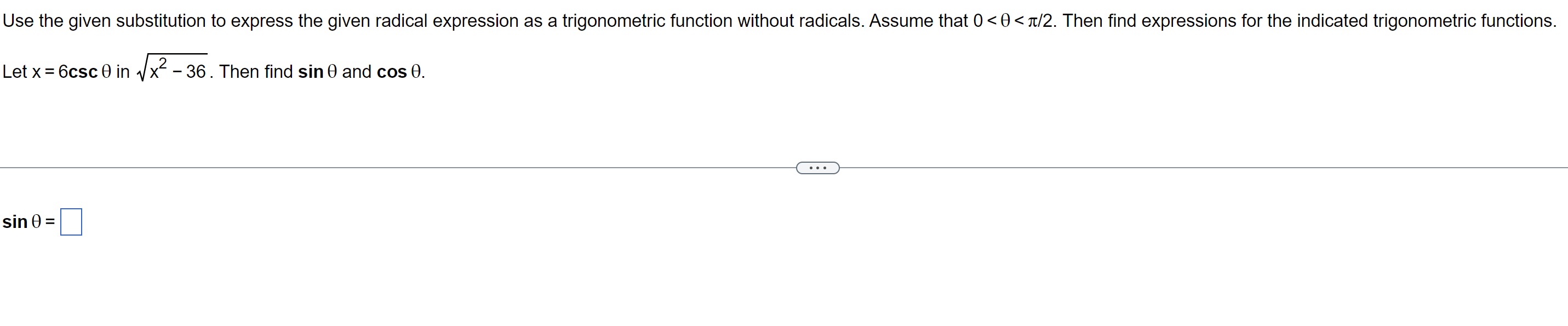 Solved Use the given substitution to express the given | Chegg.com