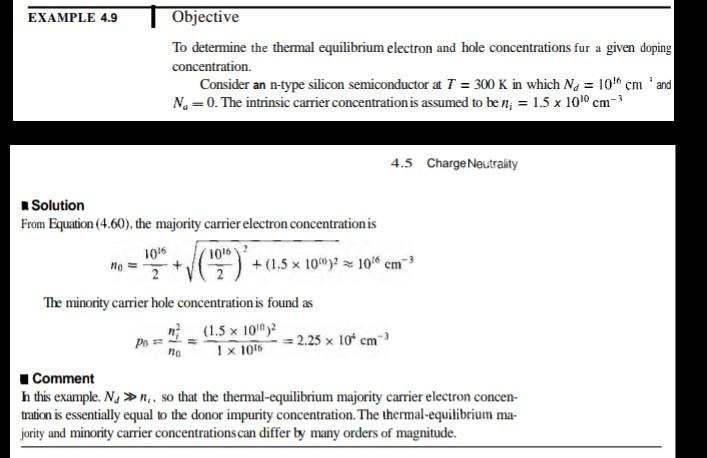 Solved To determine the thermal equilibrium electron and | Chegg.com