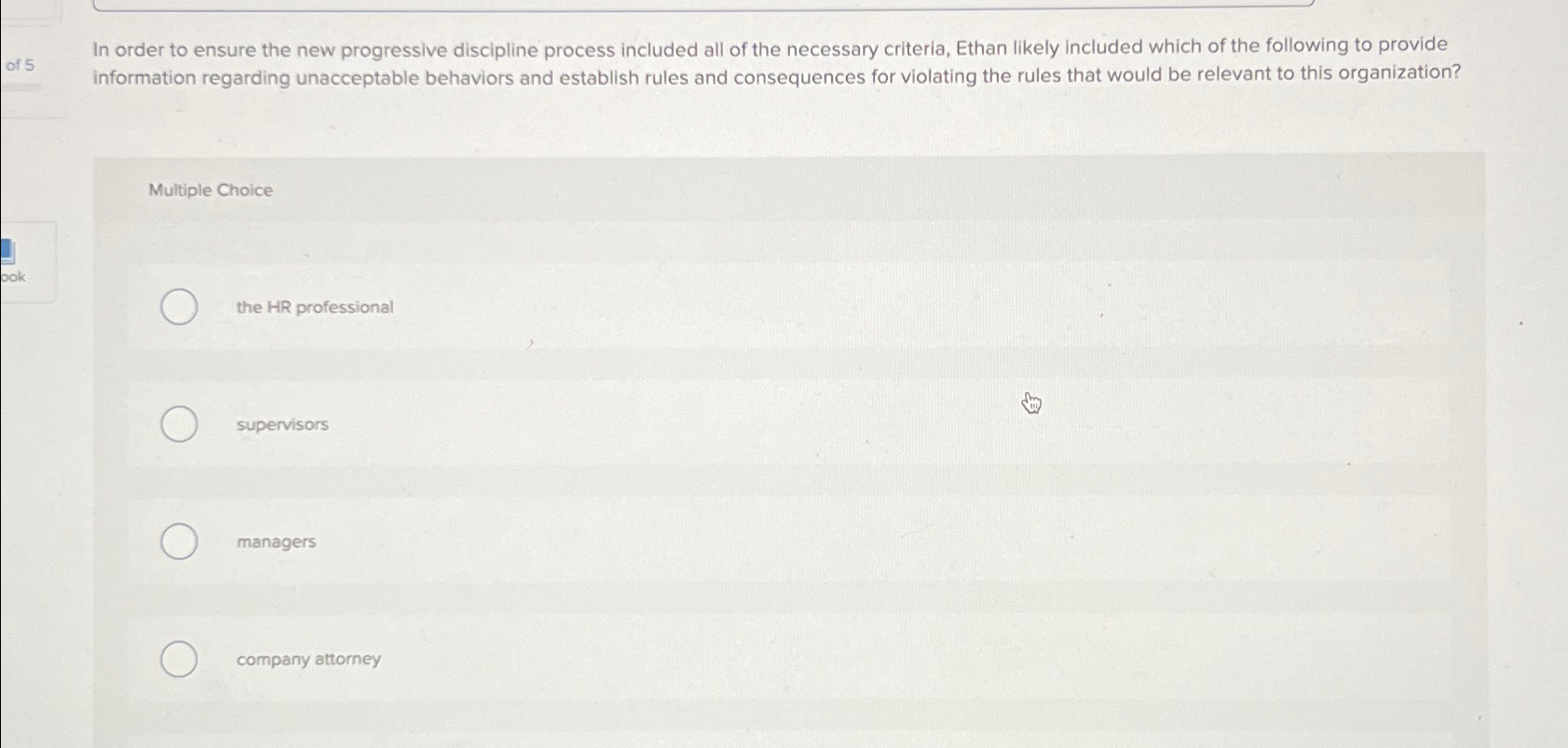 Solved In order to ensure the new progressive discipline | Chegg.com