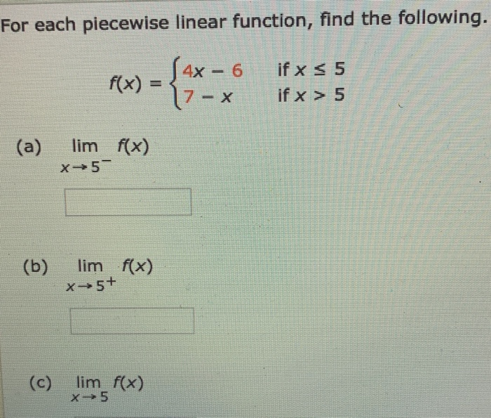 Solved For each piecewise linear function, find the | Chegg.com
