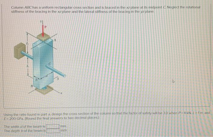 Solved Column ABC has a uniform rectangular cross section | Chegg.com