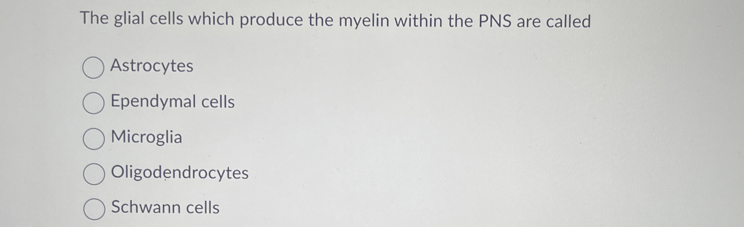 Solved The glial cells which produce the myelin within the | Chegg.com