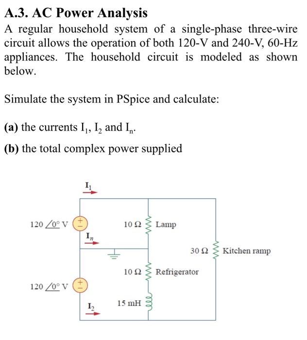 Solved A.3. AC Power Analysis A regular household system of | Chegg.com