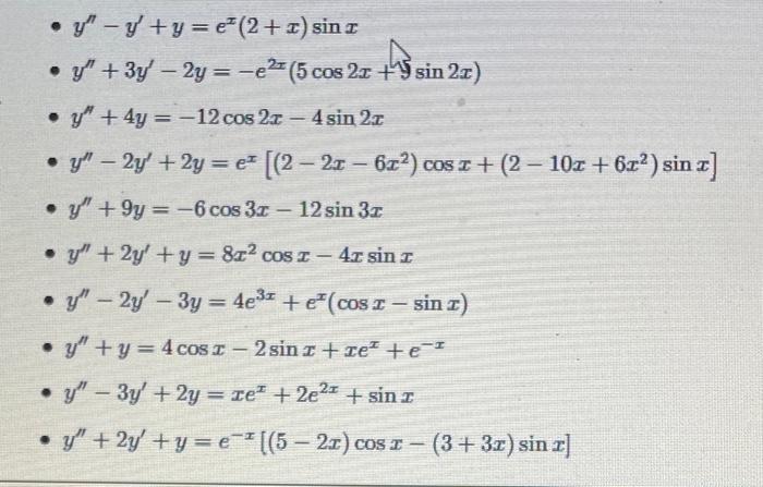 Solved - y′′−y′+y=ex(2+x)sinx - | Chegg.com