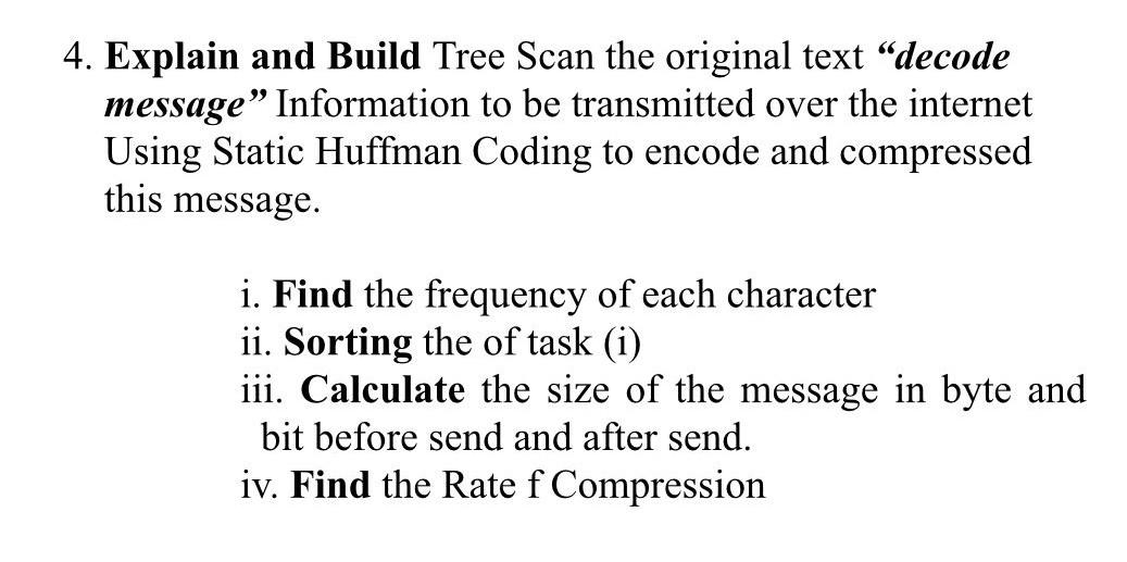 Solved 4. Explain and Build Tree Scan the original text | Chegg.com
