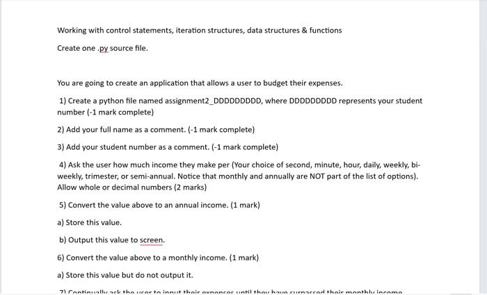 Solved Working with control statements, iteration | Chegg.com