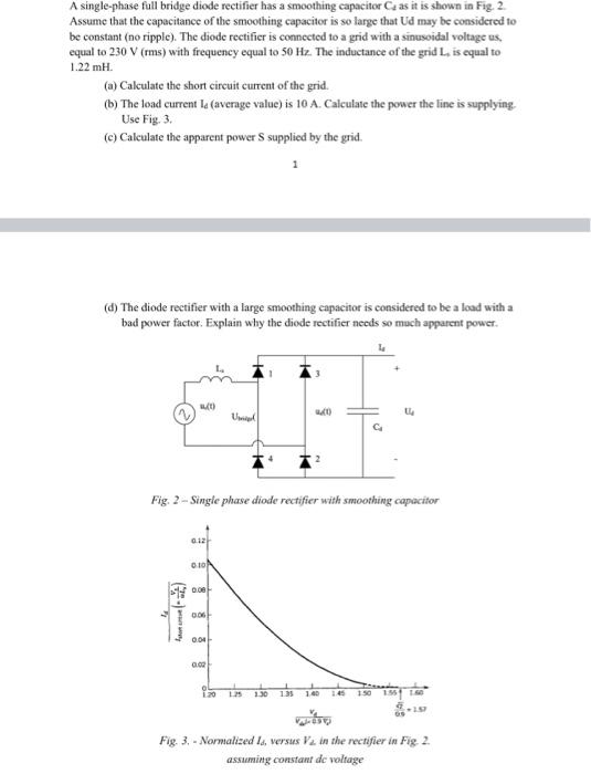 Solved A Single Phase Full Bridge Diode Rectifier Has A 5808