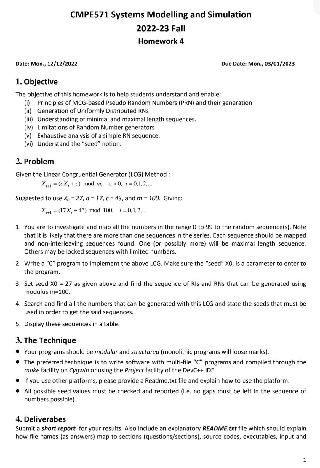 Solved CMPE571 Systems Modelling and Simulation 2022-23 Fall | Chegg.com