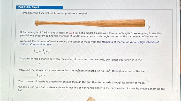 Solved Remember the baseball bat from the previous example? | Chegg.com