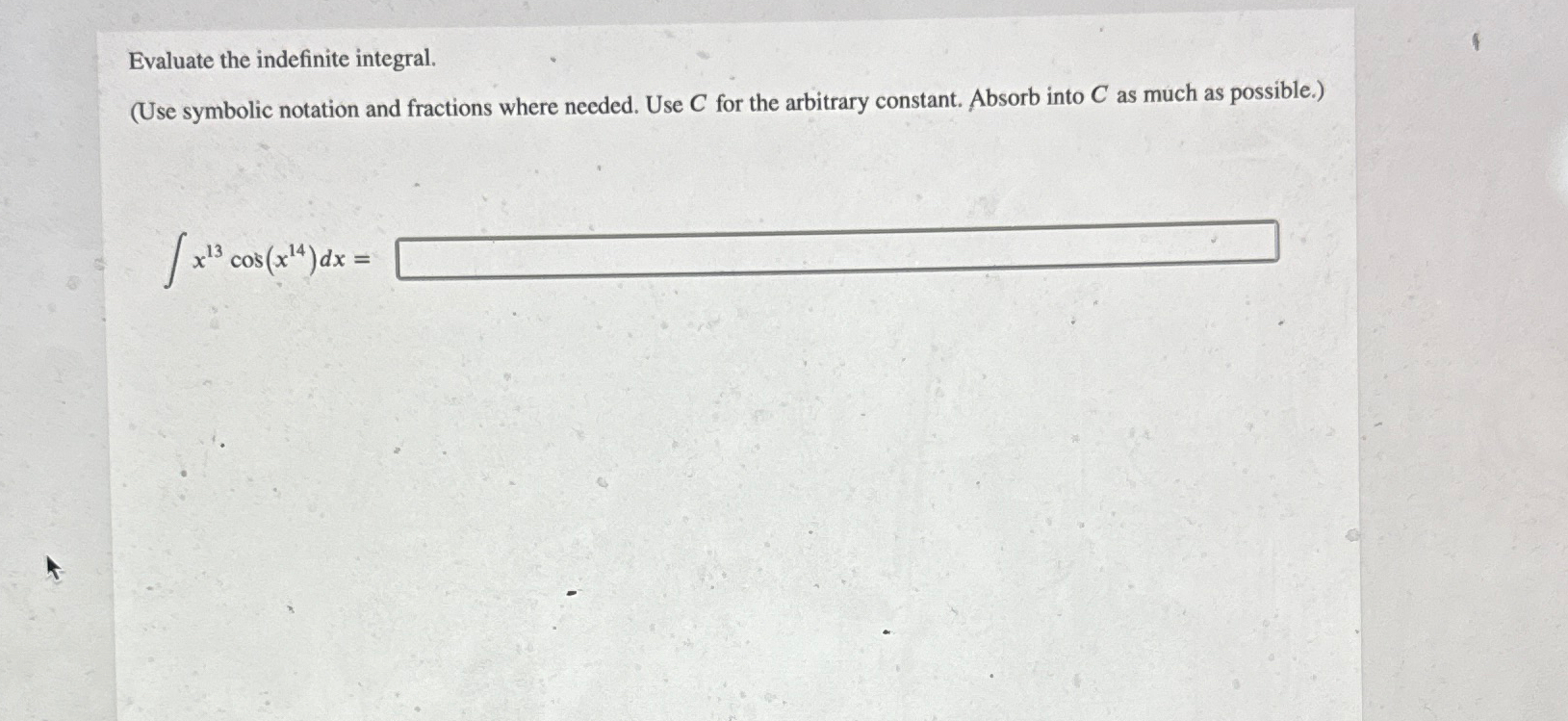 Solved Evaluate the indefinite integral.(Use symbolic | Chegg.com
