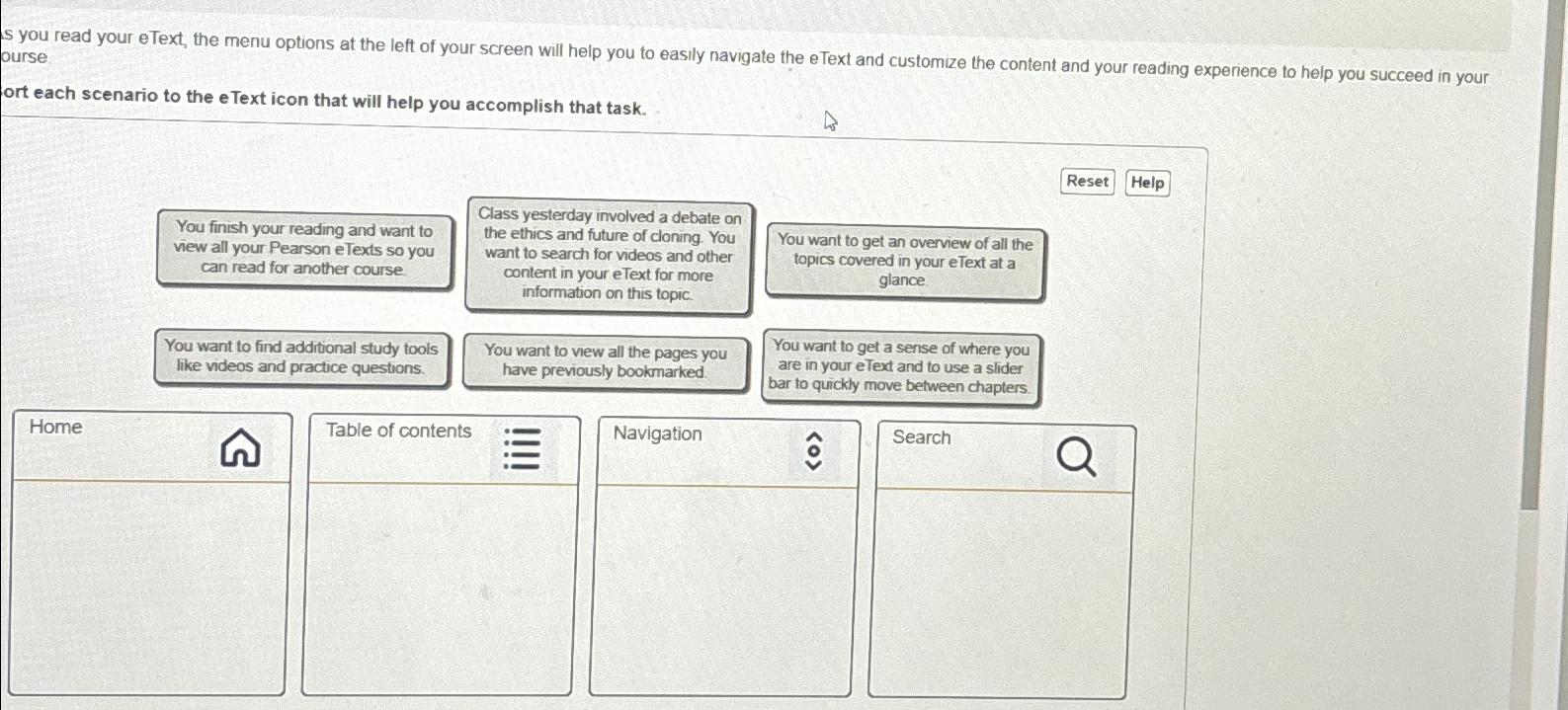 Solved s you read your eText, the menu options at the left | Chegg.com