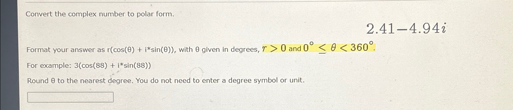 Solved Convert the complex number to polar | Chegg.com