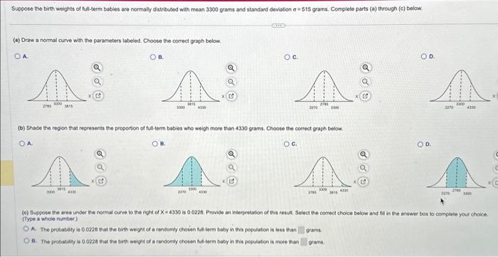 Solved (a) Draw a normal curve with the parameters labeled. | Chegg.com