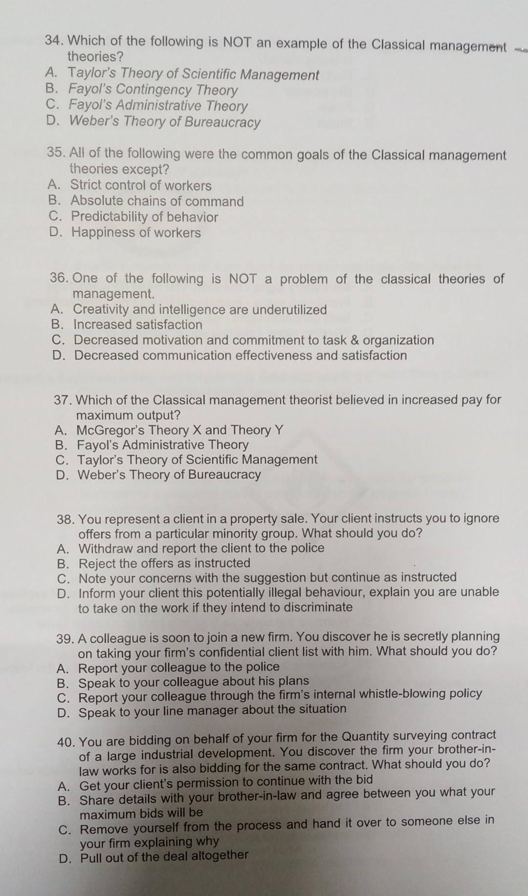 Solved 34. Which of the following is NOT an example of the | Chegg.com