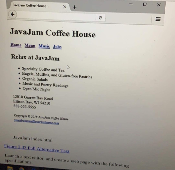 Solved Javajam Coffee House Use The Javajam Coffee House 