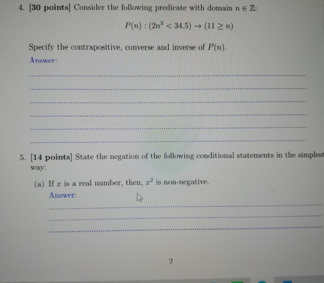 Solved 4. [30 points] Consider the following predicate with | Chegg.com