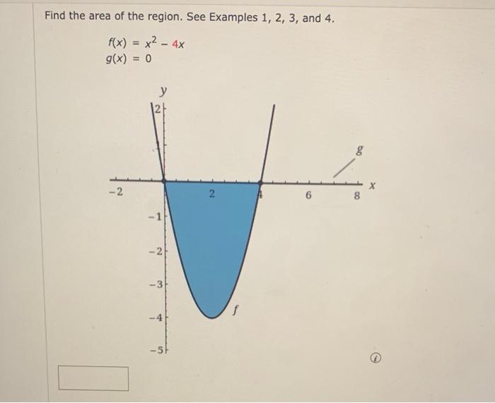 Solved Find the area of the region. See Examples 1, 2, 3, | Chegg.com