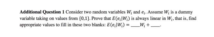 Solved Additional Question 1 Consider two random variables | Chegg.com