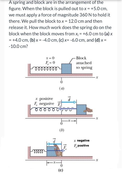 Solved A spring and block are in the arrangement of the | Chegg.com