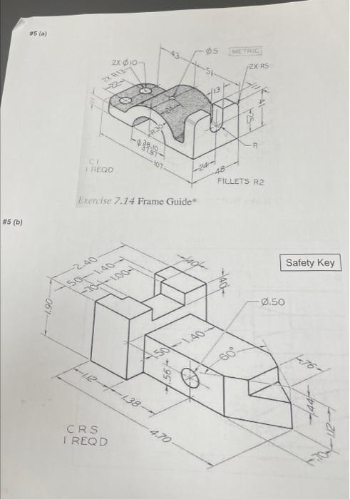 Solved 5. Multiview drawing (drawn freehand):(a) On page 6, | Chegg.com