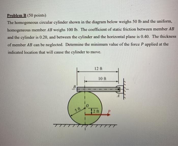 Solved Problem B (50 points) The homogeneous circular | Chegg.com