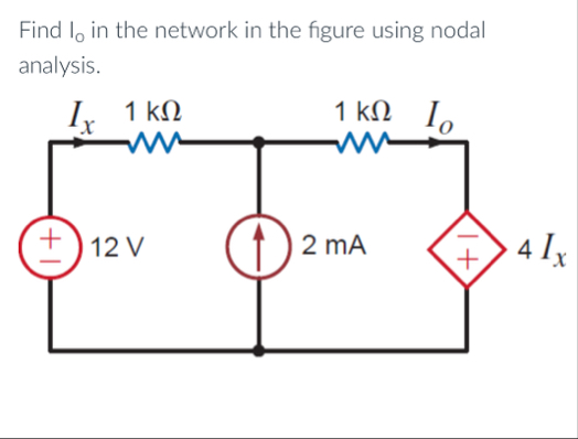 Solved Find Io ﻿in the network in the figure using nodal | Chegg.com