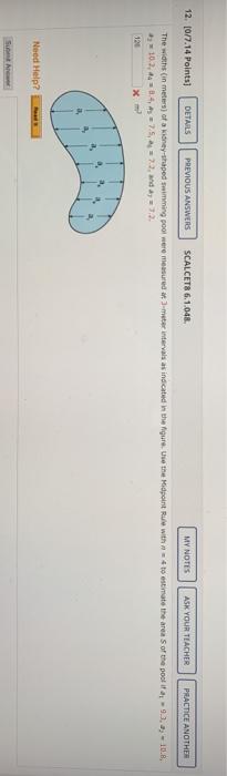 Solved 12.0/7.14 Points DETAILS PREVIOUS ANSWERS SCALCET8 | Chegg.com