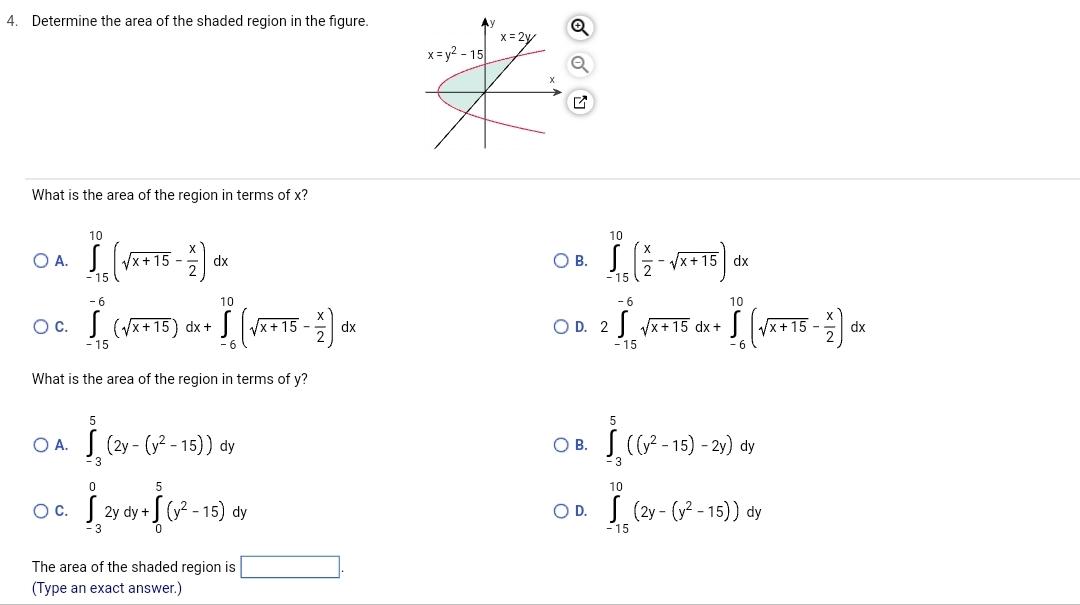 Solved Determine the area of the shaded region in the | Chegg.com
