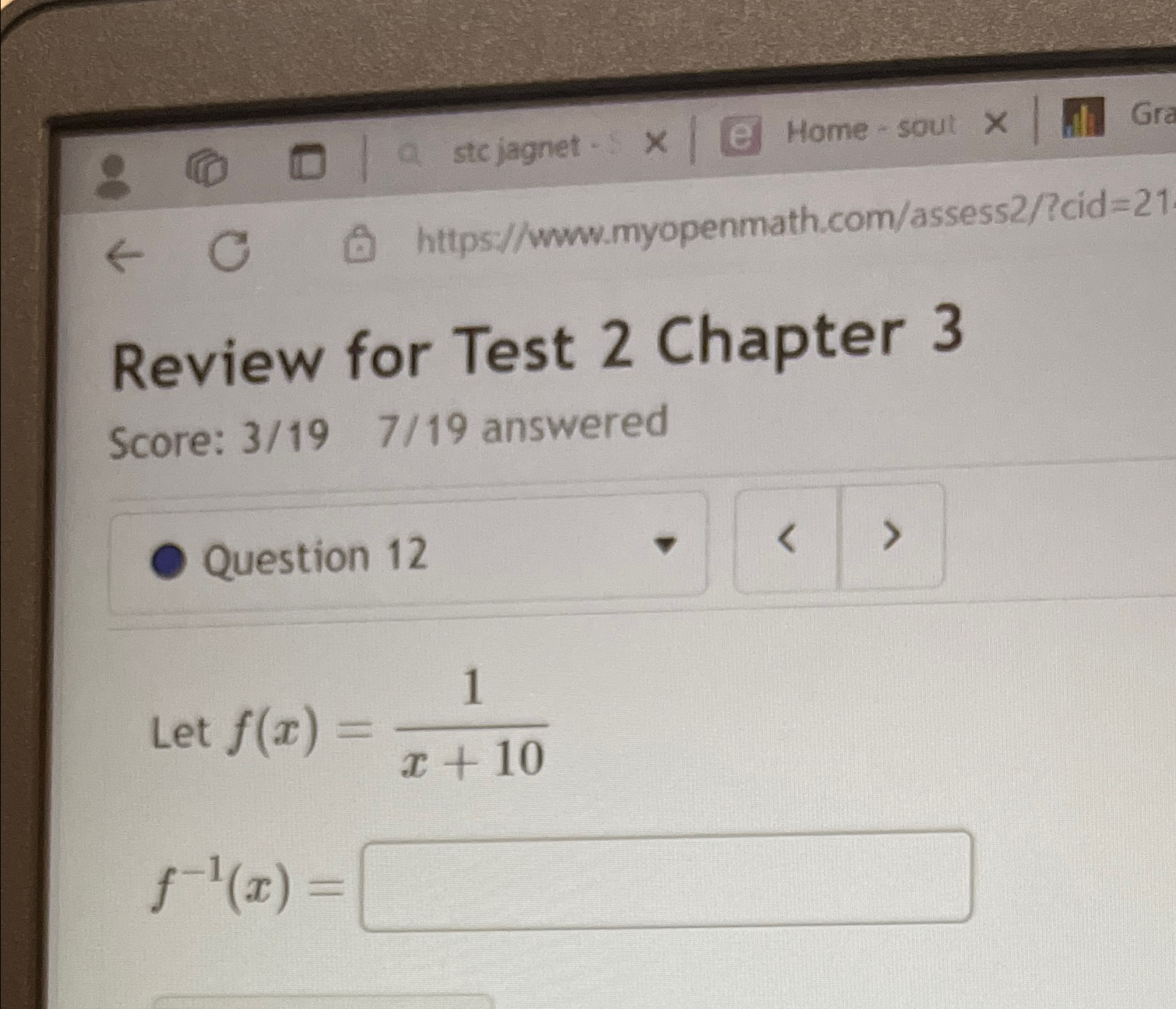Solved Review for Test 2 Chapter 3Score: 3/19 719 | Chegg.com Solved Review for Test 2 Chapter 3Score: 3/19 719 | Chegg.com