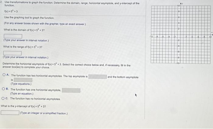 Solved 2. Use transformations to graph the function. | Chegg.com