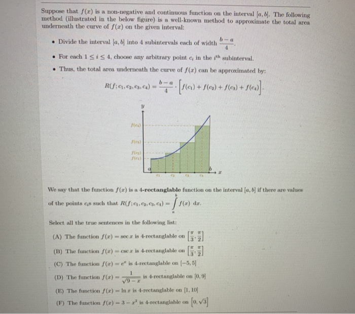 Solved Suppose that f(x) is a non-negative and continuous | Chegg.com