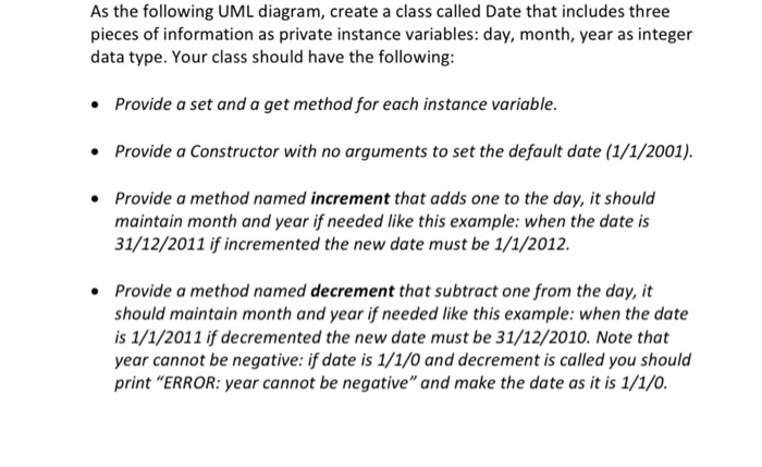 Solved As the following UML diagram, create a class called | Chegg.com