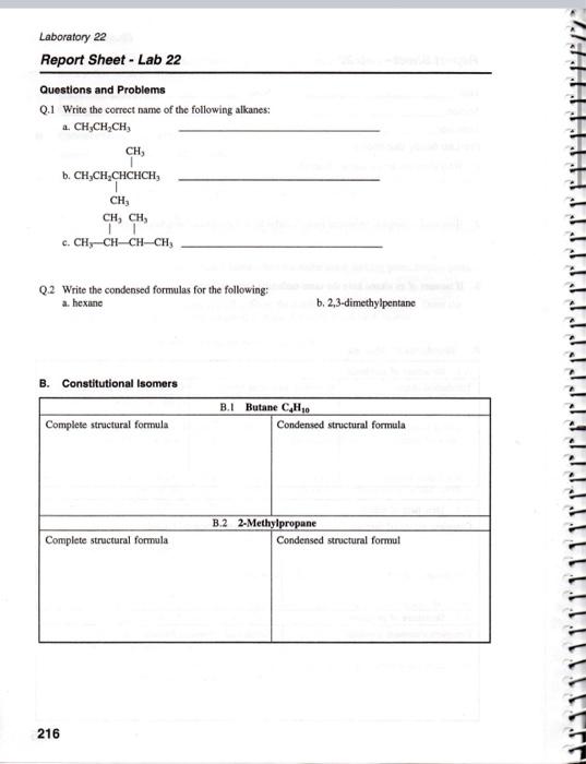 Solved Q.1 Write the correct name of the following alkanes: | Chegg.com