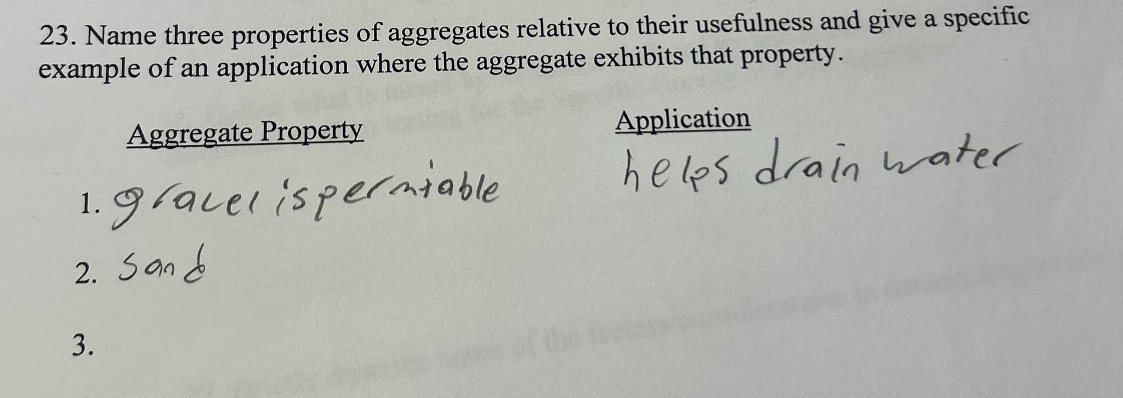 Solved Name three properties of aggregates relative to their | Chegg.com