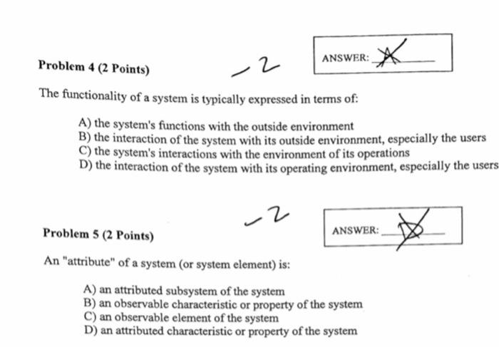 Solved ANSWER Problem 4 (2 Points) The functionality of a | Chegg.com