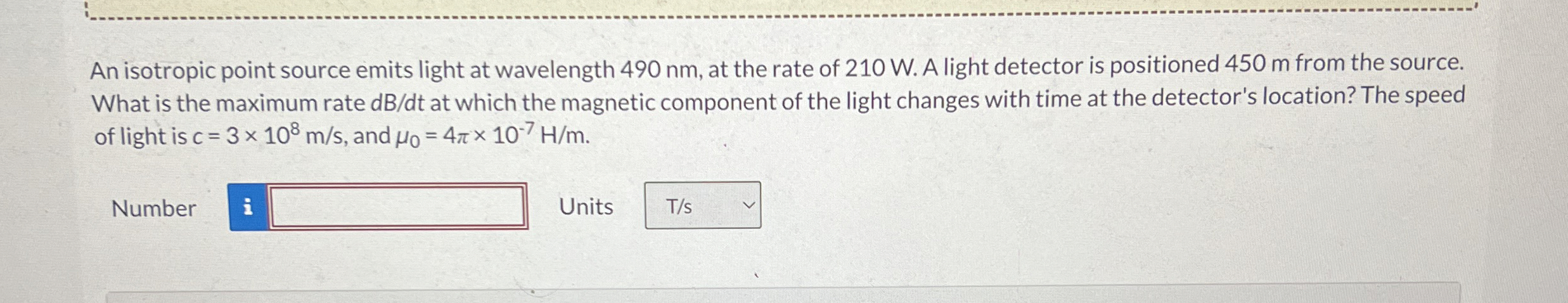 Solved An isotropic point source emits light at wavelength | Chegg.com
