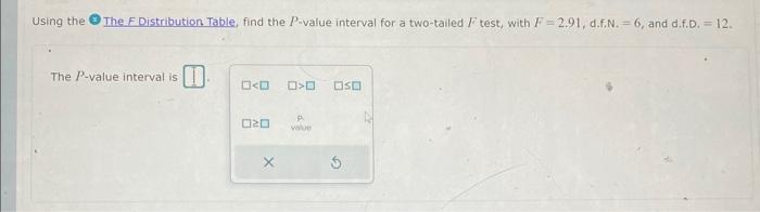 Solved Using 8 The F Distribution Table, find the critical | Chegg.com
