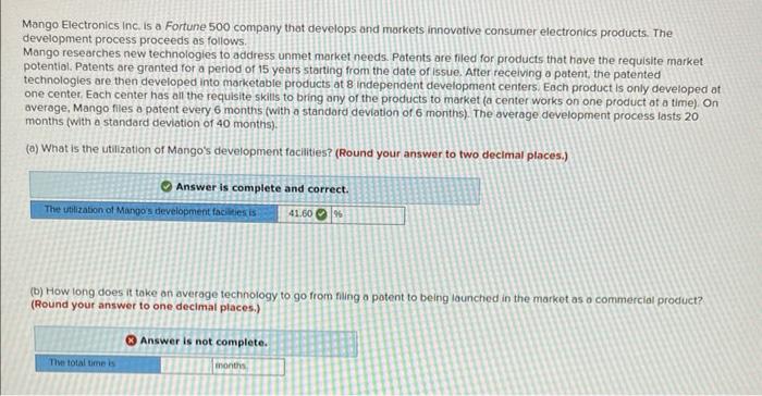 Solved Mango Electronics inc. is a Fortune 500 company that | Chegg.com