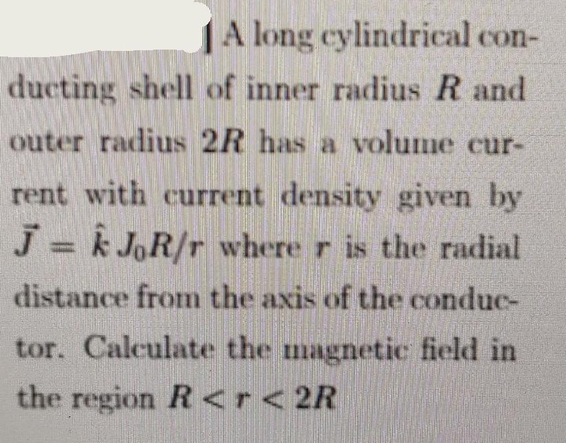 Solved 1 A long cylindrical con- ducting shell of inner | Chegg.com