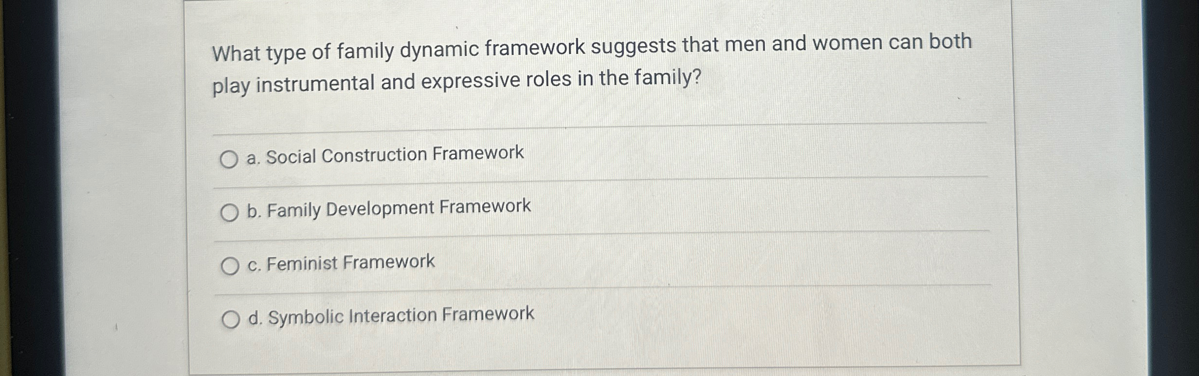 Solved What type of family dynamic framework suggests that | Chegg.com